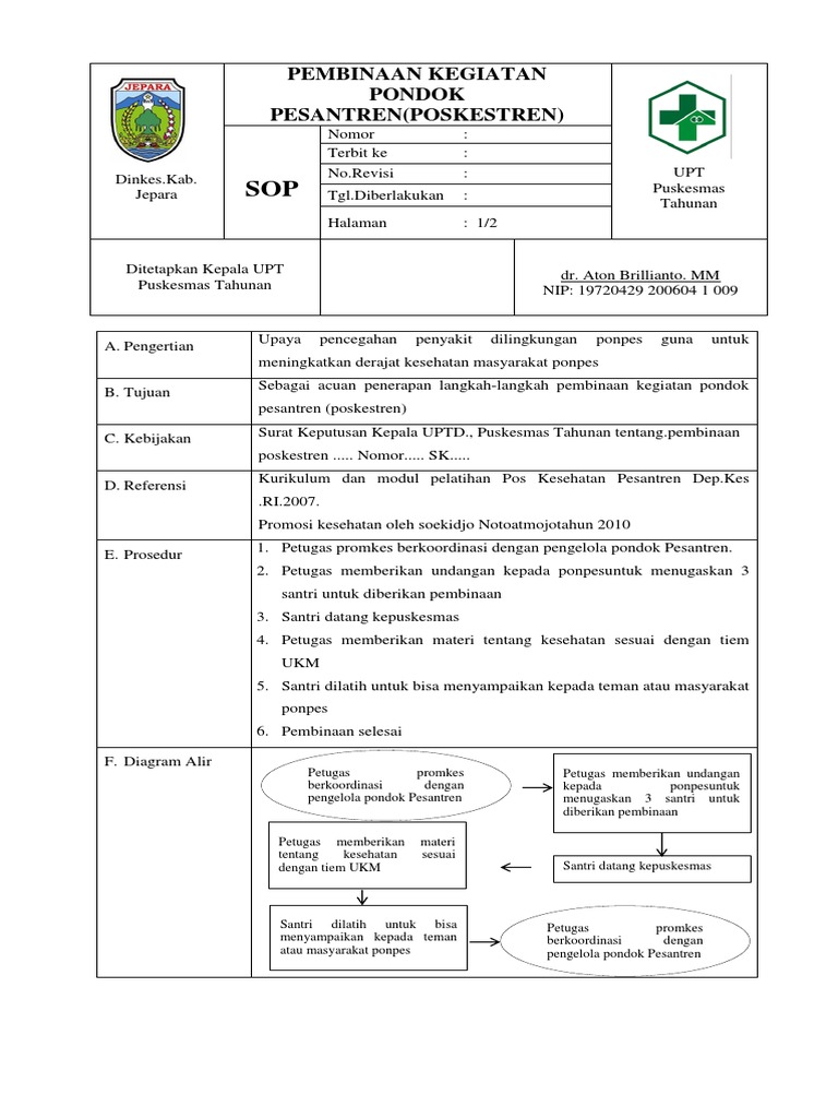 SOP Pembinaan Poskestren | PDF