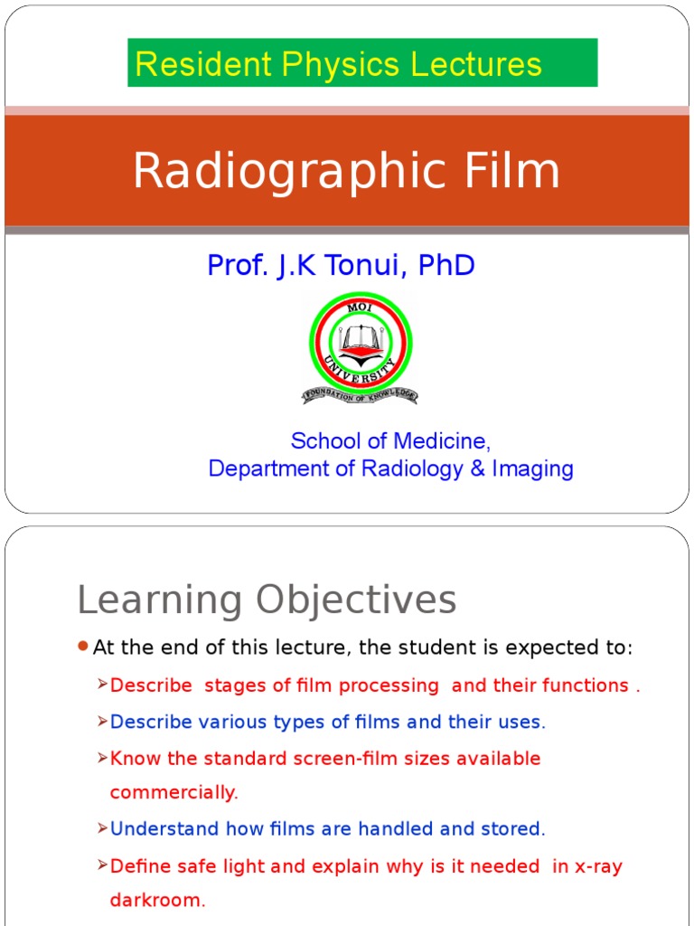 Resident Physics Lectures: Radiographic Film | PDF | Radiography ...