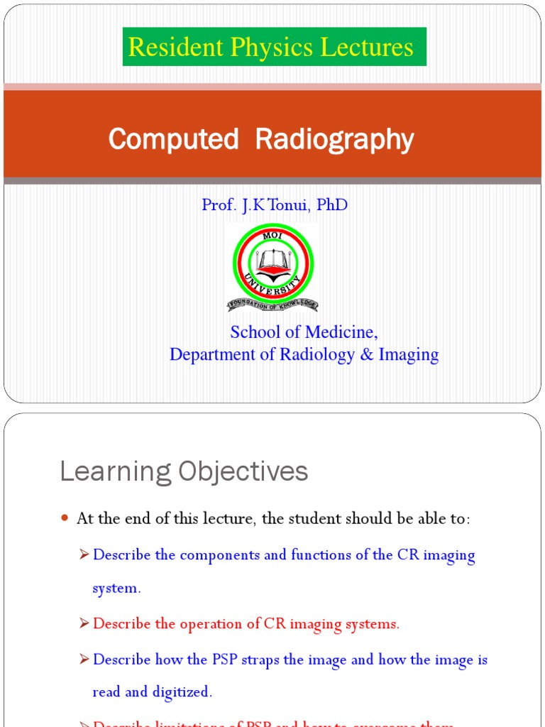 Lecture 18b Computed Radiography | PDF | Radiography | Laser
