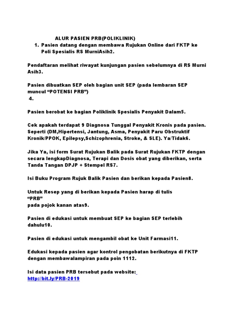 Alur Pasien PRB | PDF