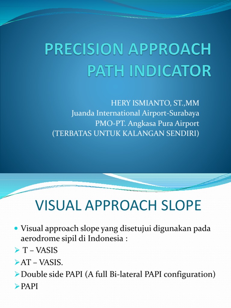 Visual Approach Slope dan Penempatan Precision Approach Path Indicators (PAPI) di Bandara | PDF