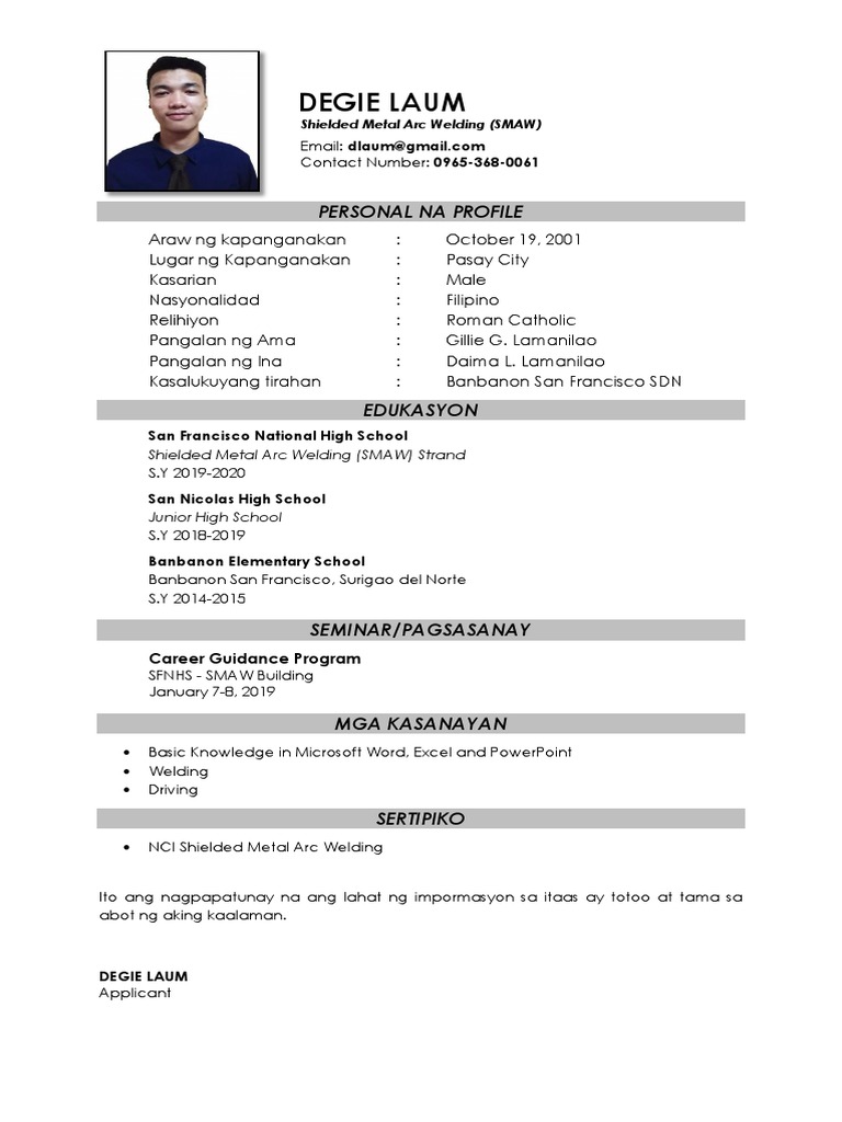 New CV Tagalog | PDF