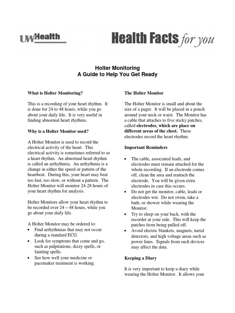 Holter Monitoring A Guide To Help You Get Ready | PDF | Cardiology ...
