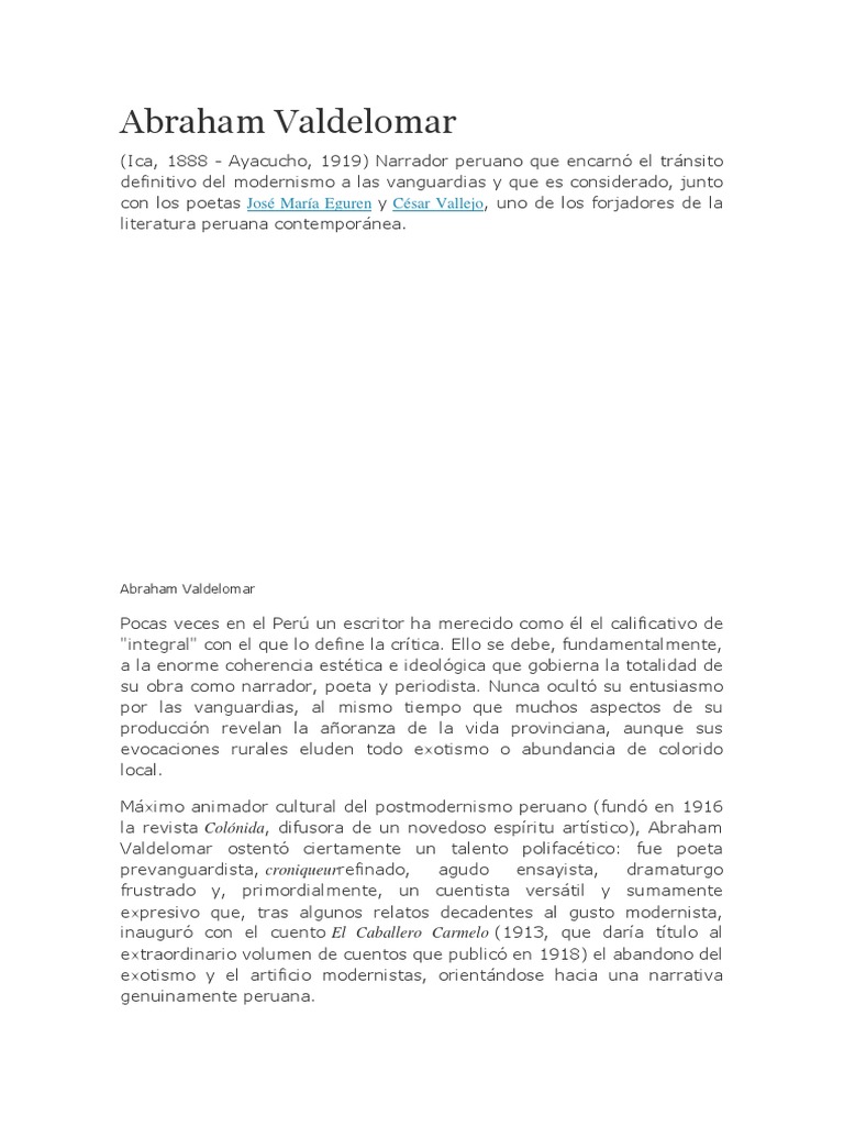 Abraham Valdelomar | PDF