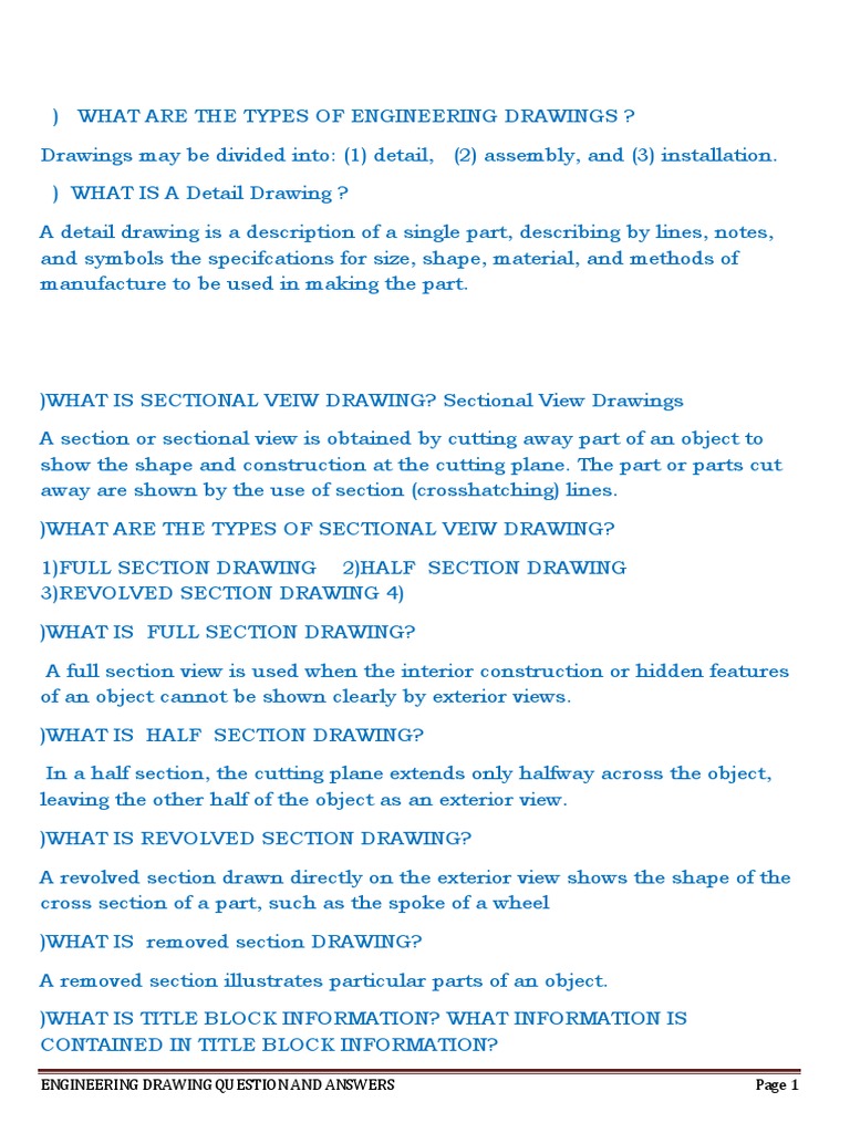 Ed Drawings Questions | PDF | Drawing | Engineering