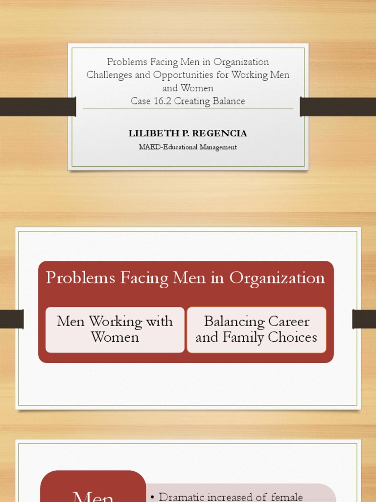Problems Facing Men in Organization | PDF | Employment | Family
