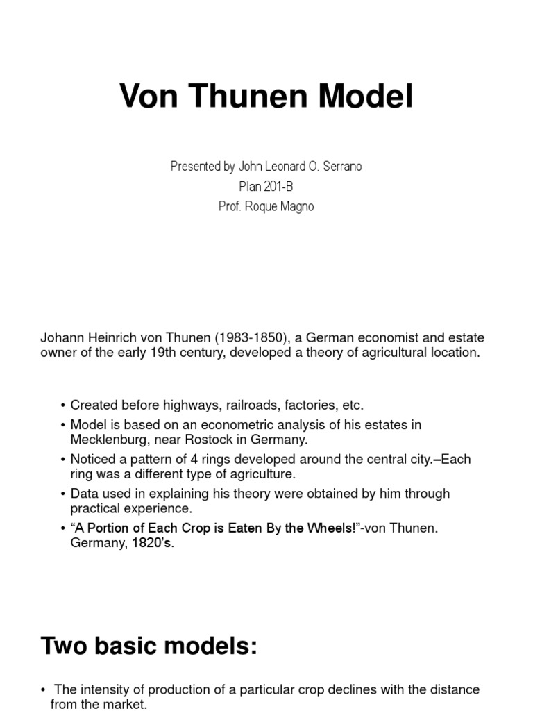 Von Thunen Model | PDF | Crop Rotation | Agriculture