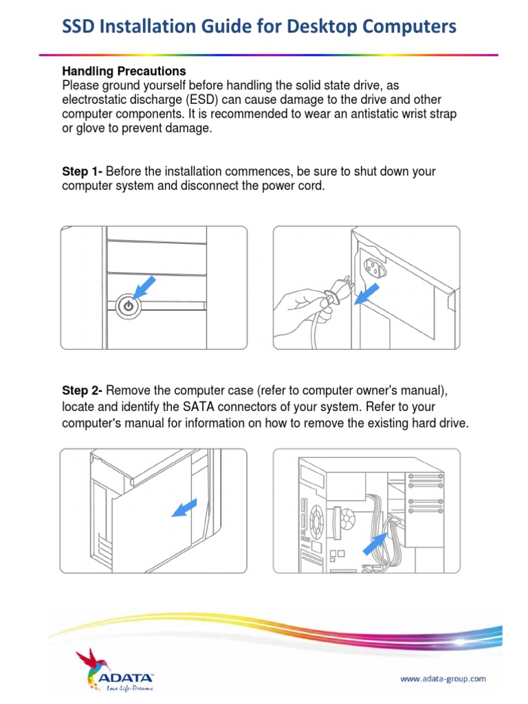 SSD Installation Guide For Desktop Computers: Handling Precautions ...