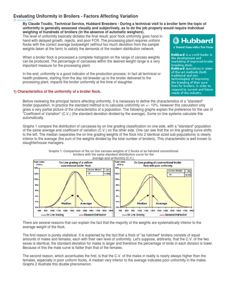 Calculating Poultry Uniformity Factors | PDF | Coefficient Of Variation ...
