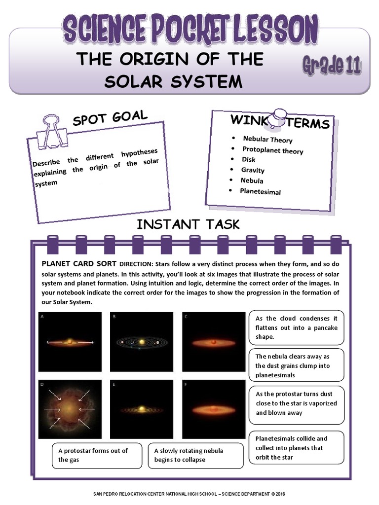 Origin of The Solar System PDF | PDF | Stars | Solar System