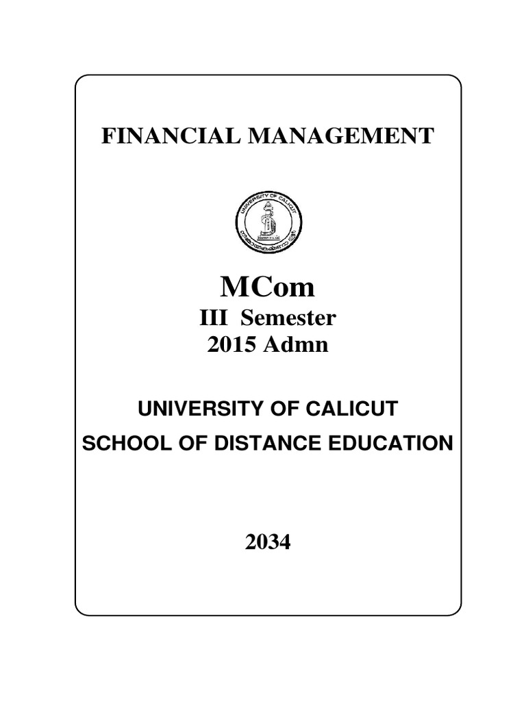 SLM MCom III Sem Financial Management | PDF | Debenture | Bonds (Finance)