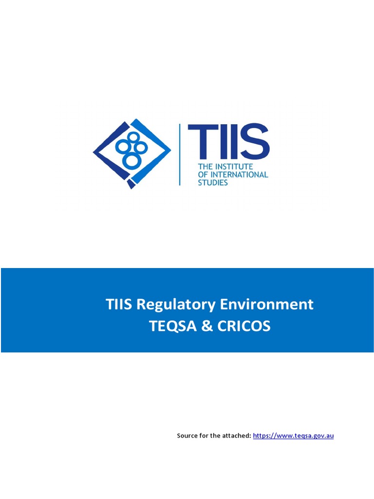 Regulatory Environmnent TEQSA CRICOS | PDF | Students | Educational Stages