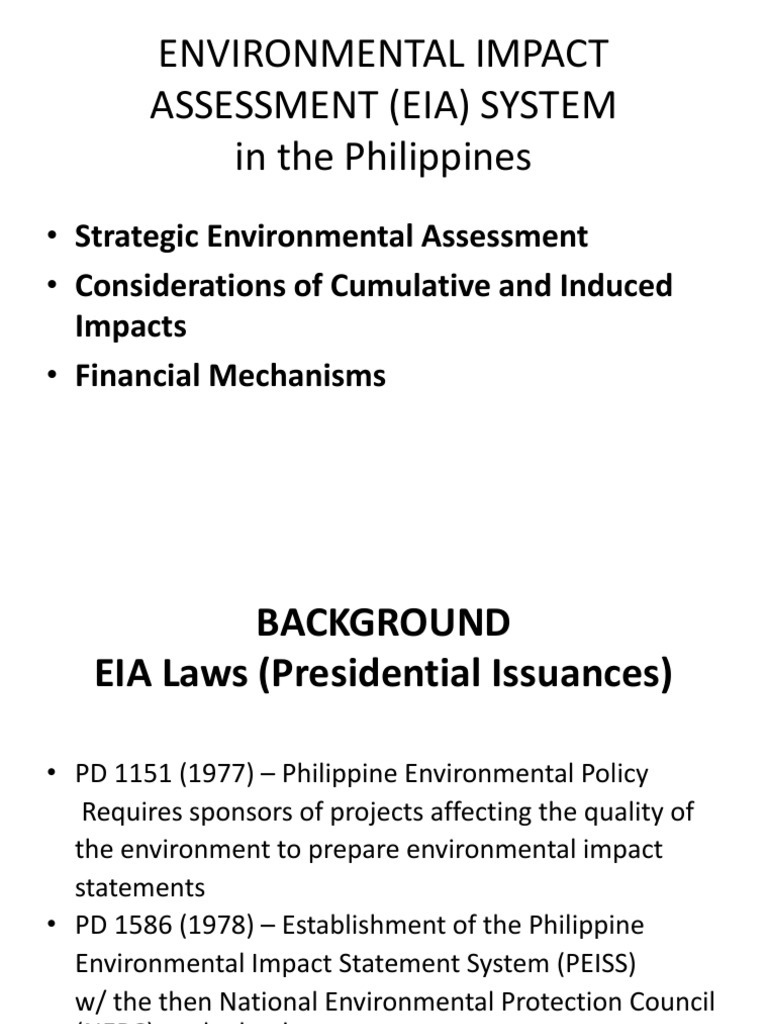 Environmental Impact Assessment (Eia) System in The Philippines | PDF ...