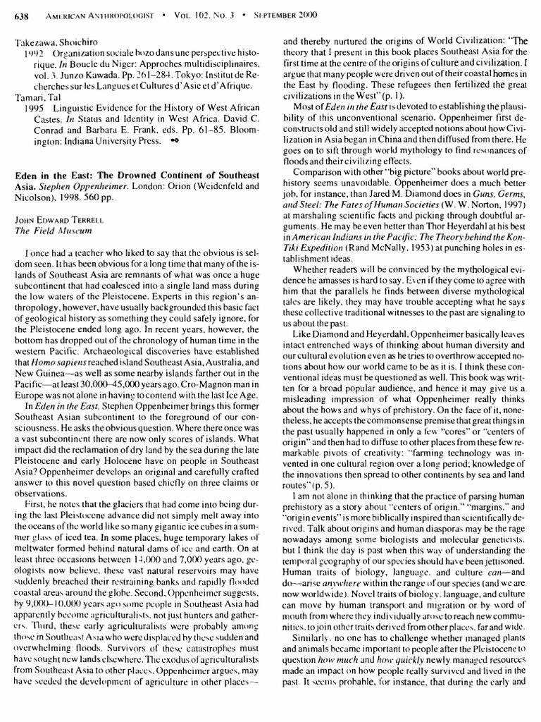 Eden in The East The Drowned Continent o PDF | PDF | Archaeology | Human