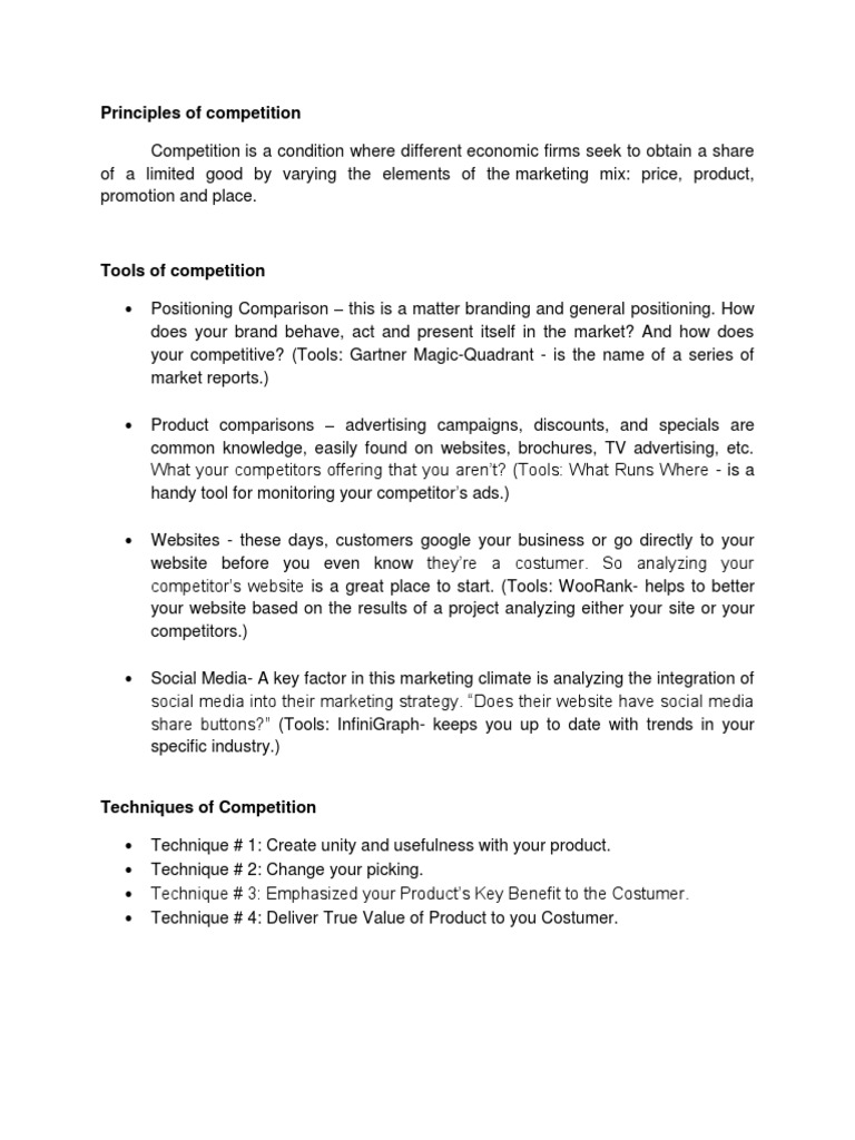 Principles of Competition | PDF | Career & Growth | Business