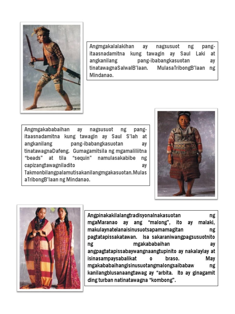 Kasuotan Sa Mindanao Pic and Description | PDF