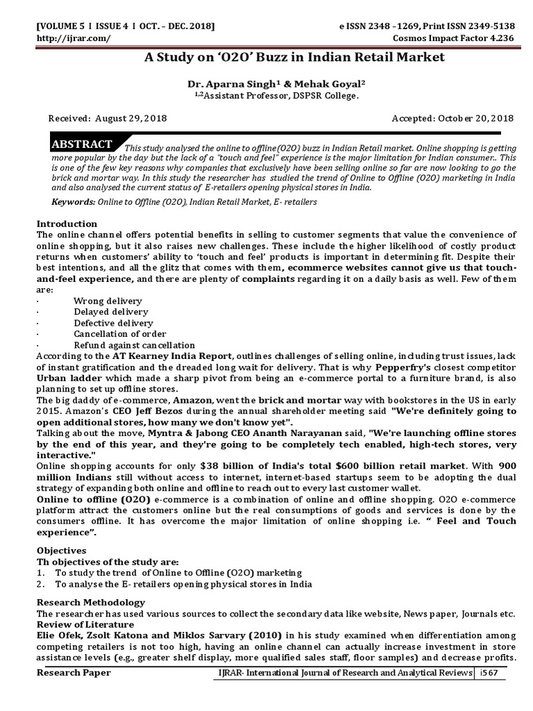 O2O Indian Retail Market Study | PDF | Online Shopping | Retail