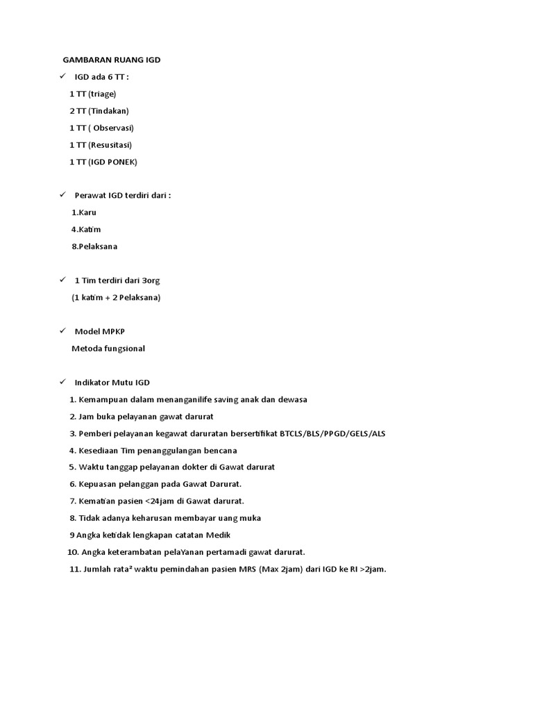 Gambaran Ruang Igd | PDF