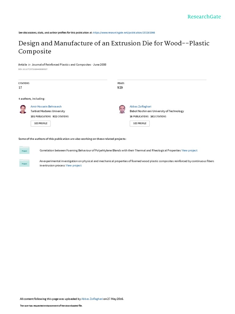 Extrusion Dies Design PDF | Download Free PDF | Extrusion | Industrial ...