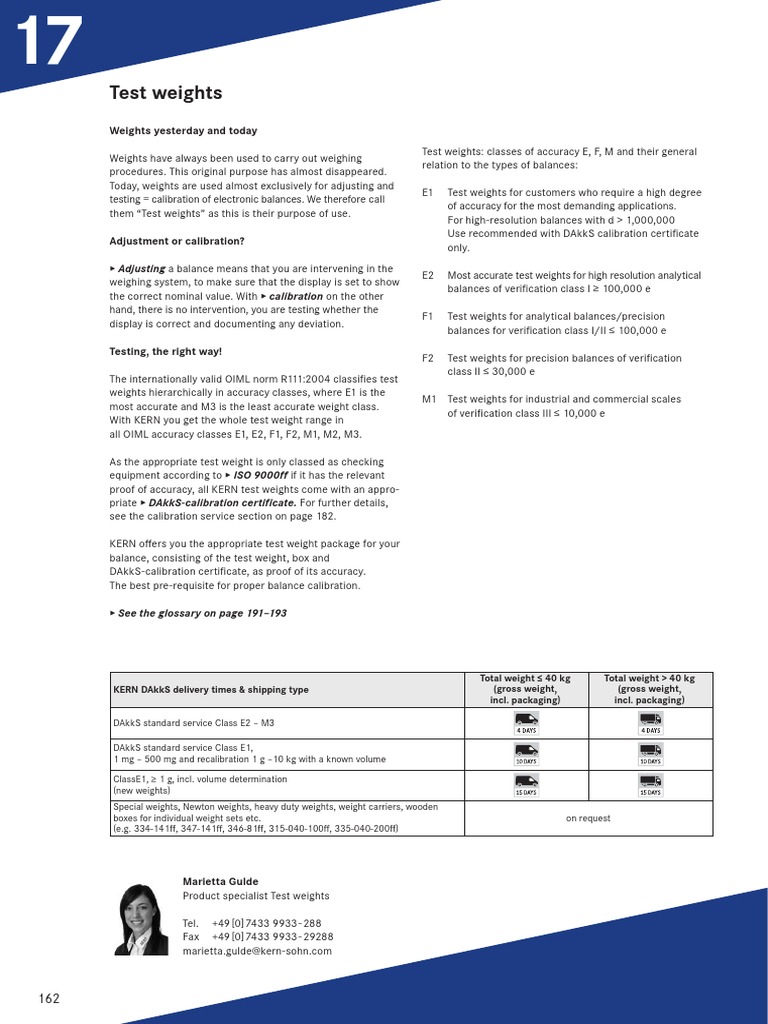 Test Weights for Precision Balances | PDF | Verification And Validation ...