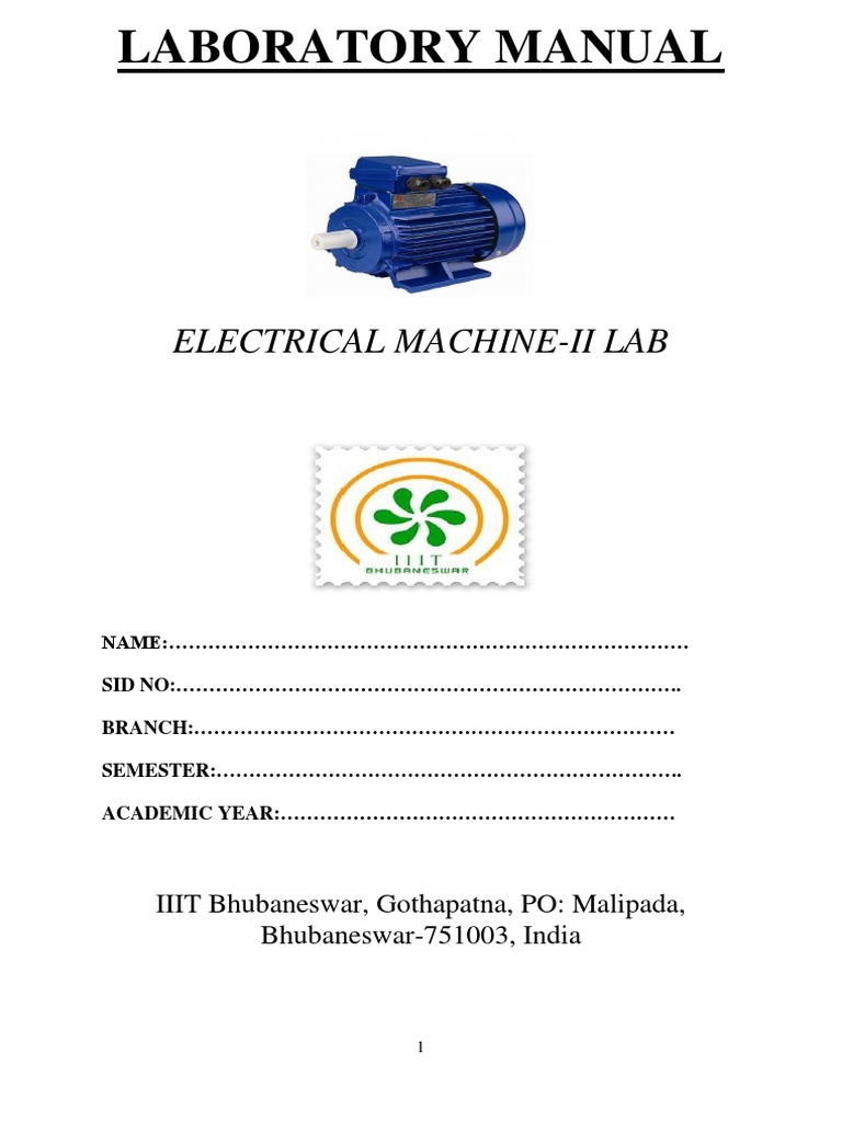 Em-2 Lab Manual | PDF | Electric Motor | Voltage