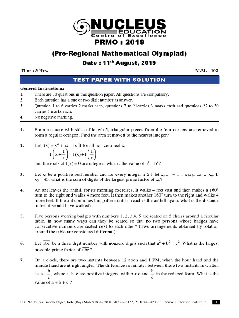 Prmo Paper PC | PDF | Triangle | Numbers