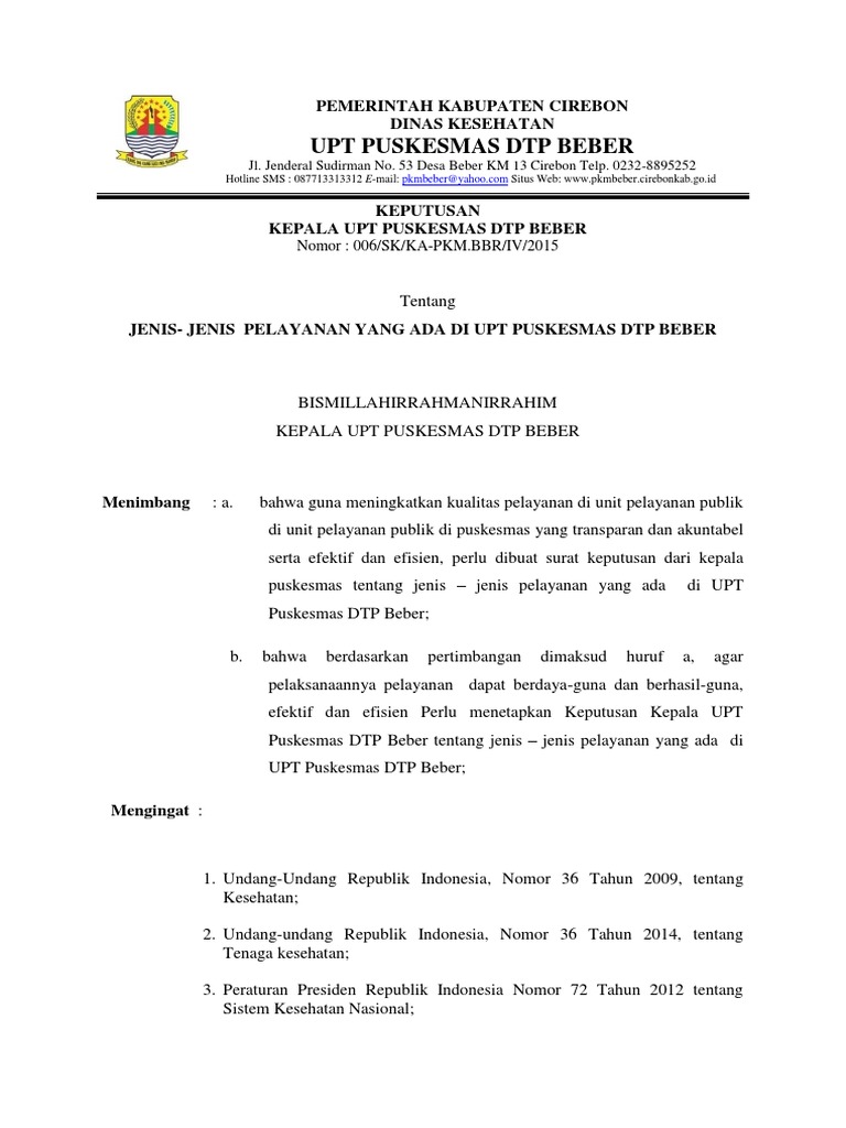 Jenis Pelayanan | PDF