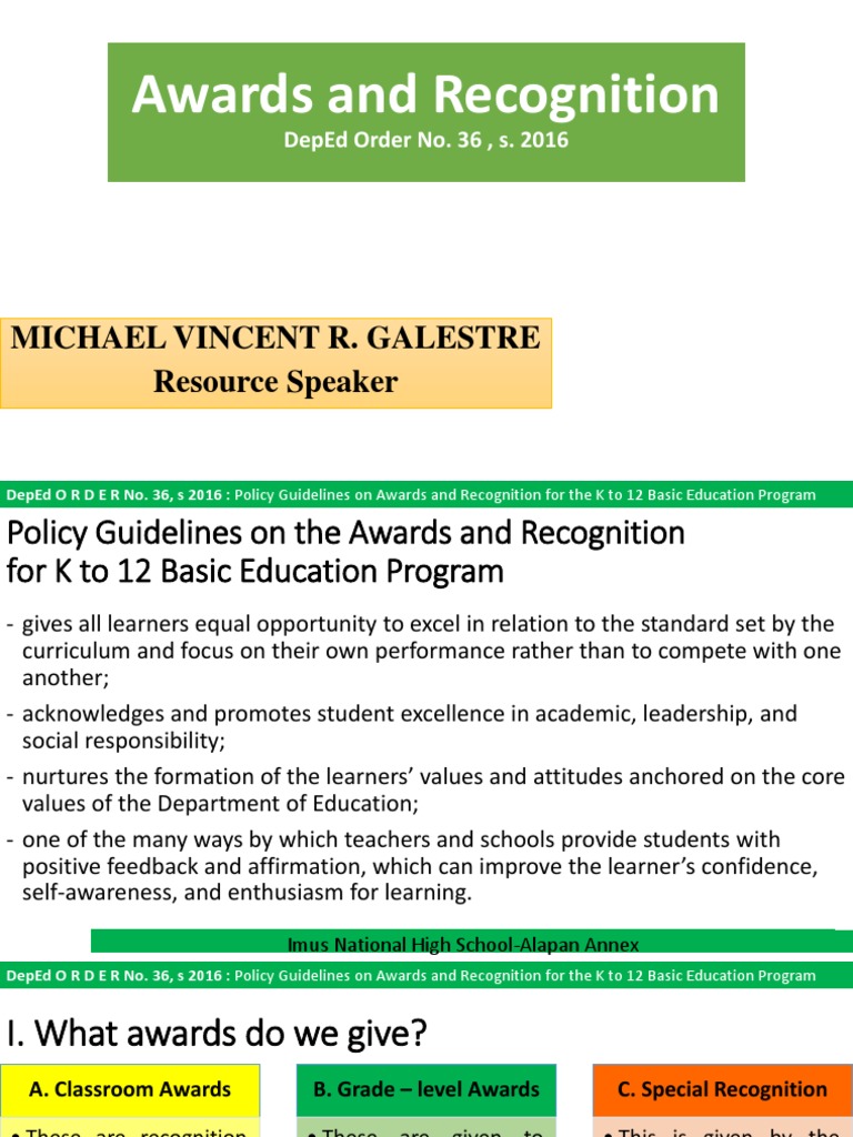 Deped Order 36 | PDF | Curriculum | Teachers