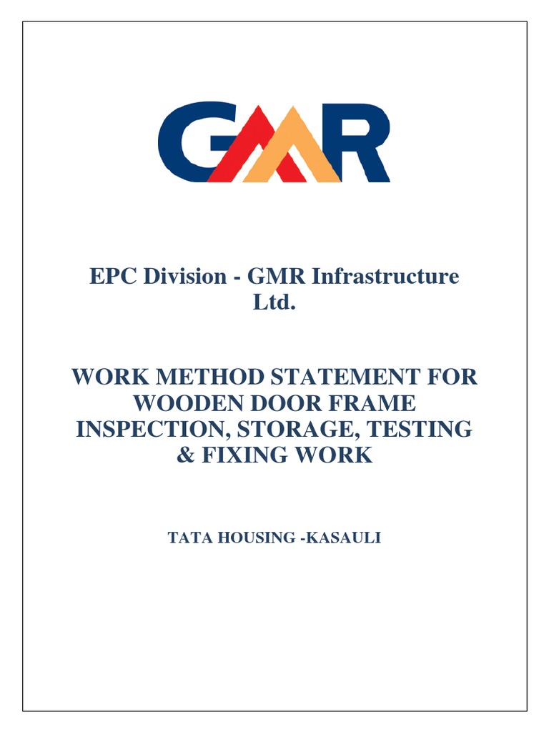 4-Method Statement For Door Frame Fixing, Inspection, Storage and Test ...