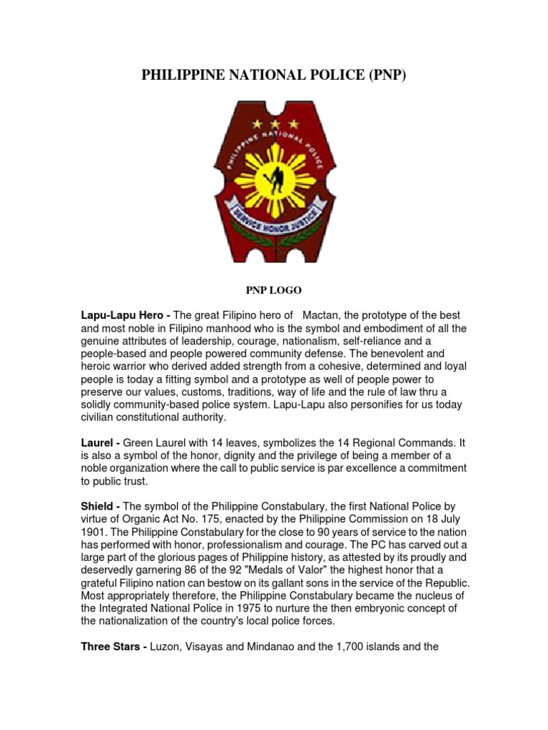 PNP Logo and Symbolism Explained | PDF | Public Safety | Emergency Services