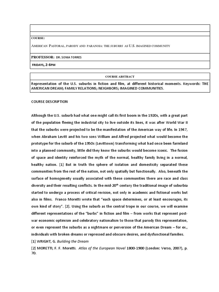 Course Syllabus | PDF | Suburb