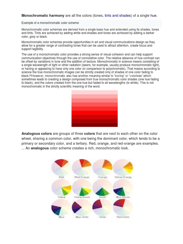 Monochromatic Harmony | PDF | Imaging | Color