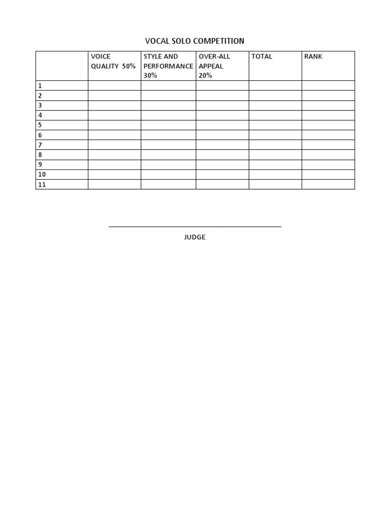 Vocal Solo Competition | PDF