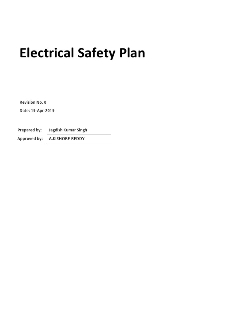 Electrical Safety Plan | PDF | High Voltage | Safety