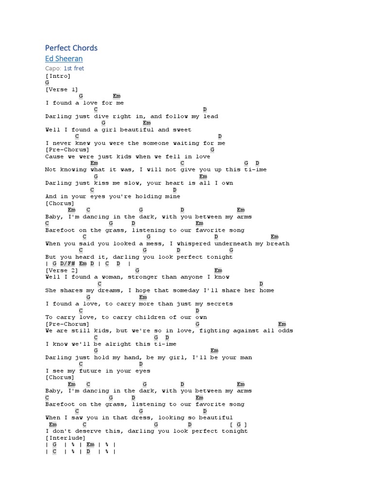 Document Guitar Chords | PDF | Song Structure | Pop Songs