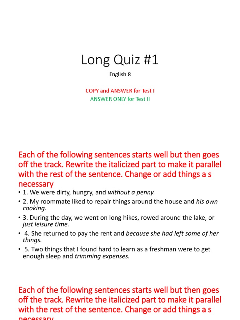 Long Quiz #1 | PDF