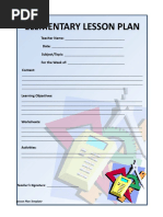 Pre Primary Lesson Plan - Final | PDF | Lesson Plan | Learning