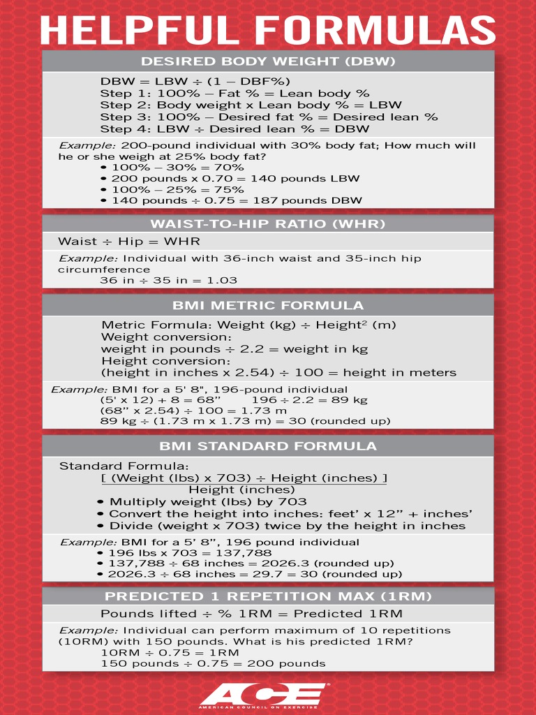 Body Fat Formulas | Download Free PDF | Calorie | Body Mass Index