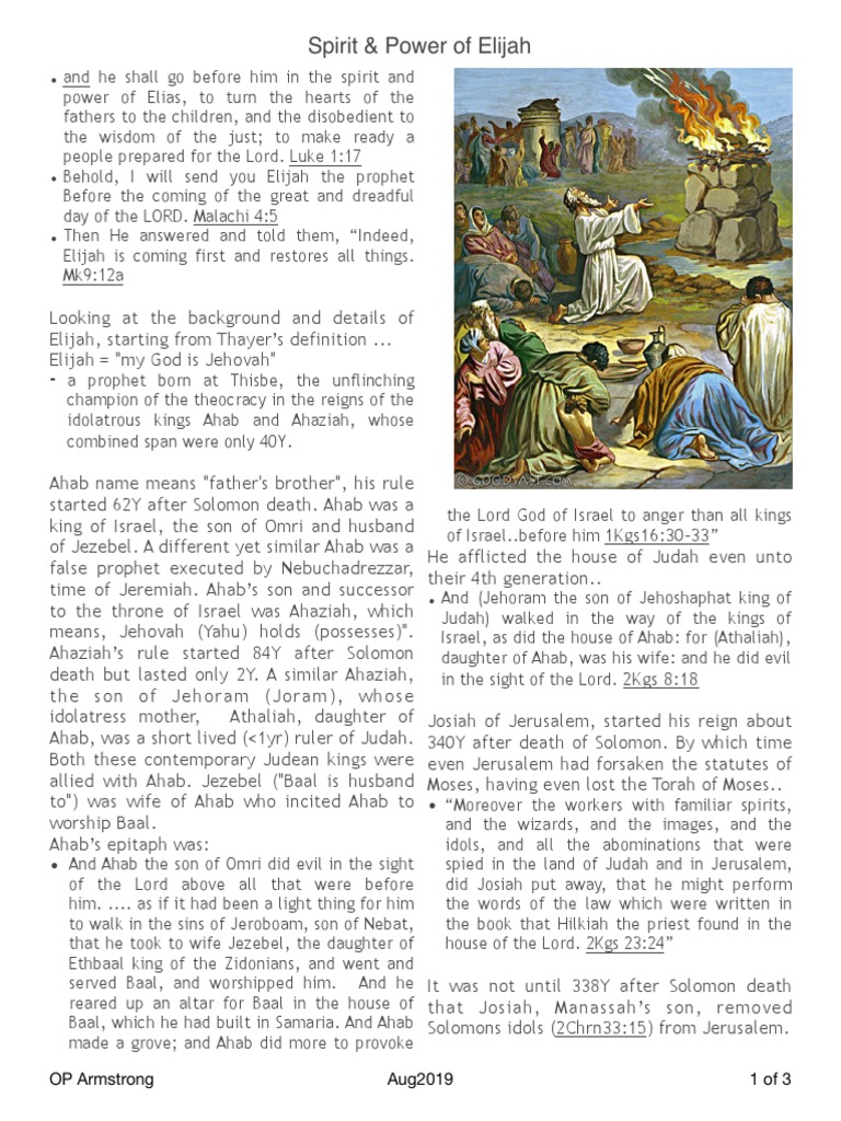 Spirit and Power of Elijah | PDF | Elijah | Hebrew Bible People