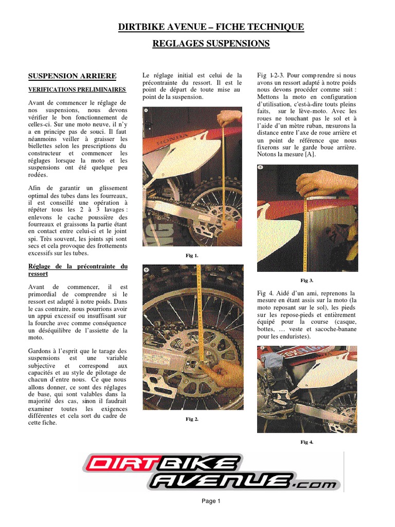 Rglage Suspension Arrire Moto