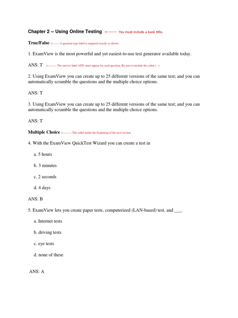 ExamView Test Builder Overview | PDF
