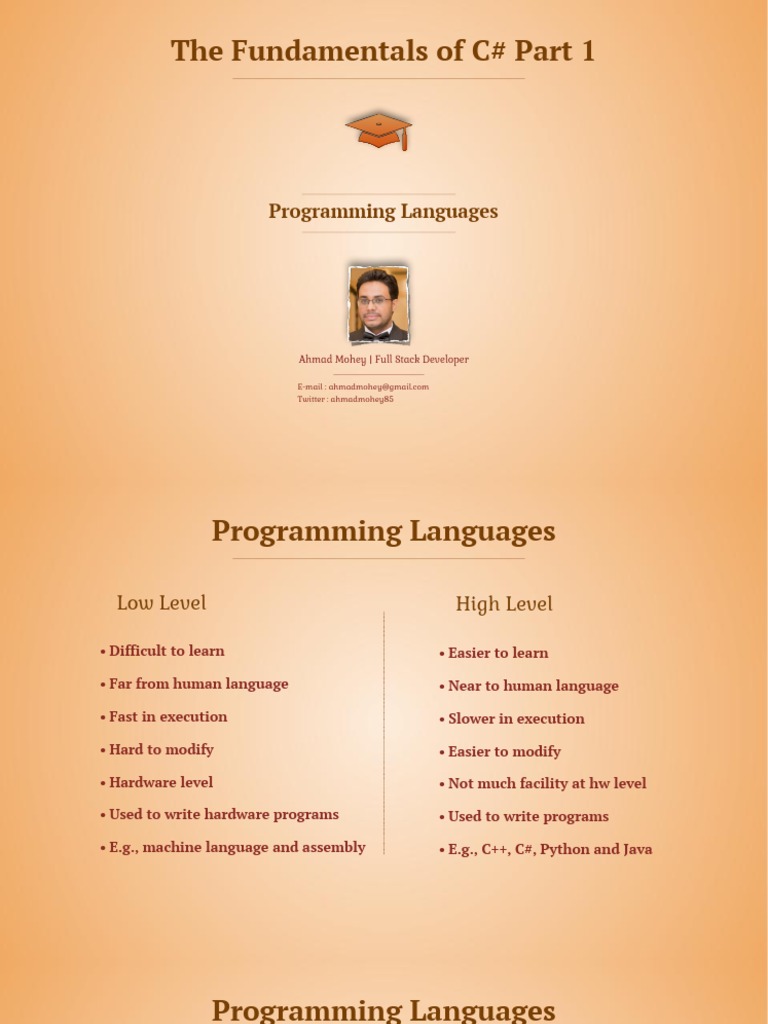 The Fundamentals of C# Part 1: Programming Languages | PDF | Programming Language | Compiler