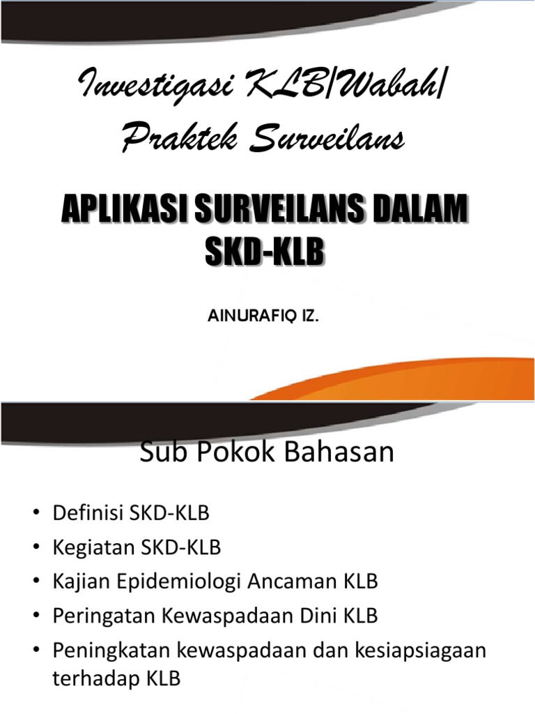 Sistem Kewaspadaan Dini (SKD) Kejadian Luar Biasa (KLB) | PDF