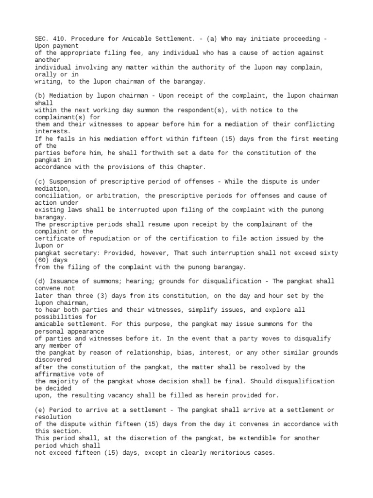 Procedure For Amicable Settlement | PDF | Mediation | Arbitration