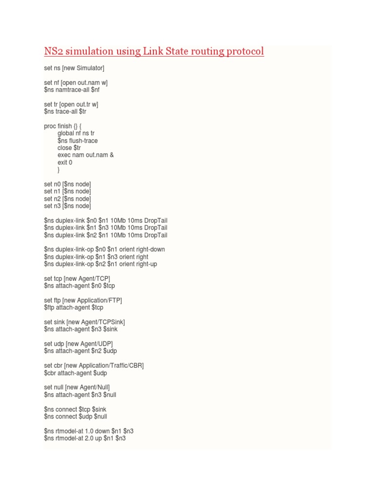 Ns2 Scripts | PDF | Port (Computer Networking) | Transmission Control Protocol
