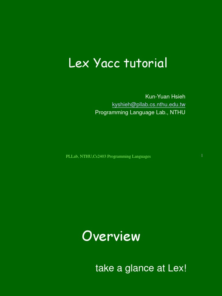 Lex Yacc Tutorial Guide | PDF | Parsing | Syntax (Logic)