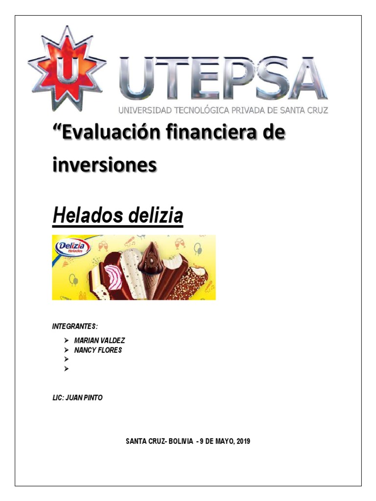Proyecto Completado Eval. Financ | PDF | Valor presente neto | Bolivia