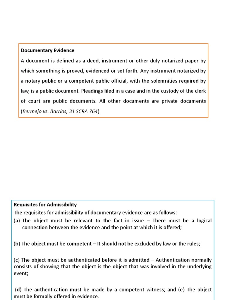 Evidence | PDF | Parol Evidence Rule | Testimony