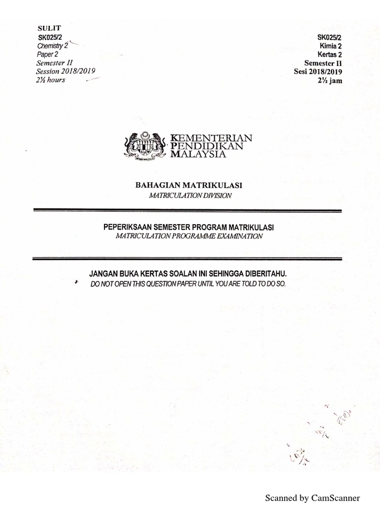 PSPM Chemistry Sem 2 | PDF