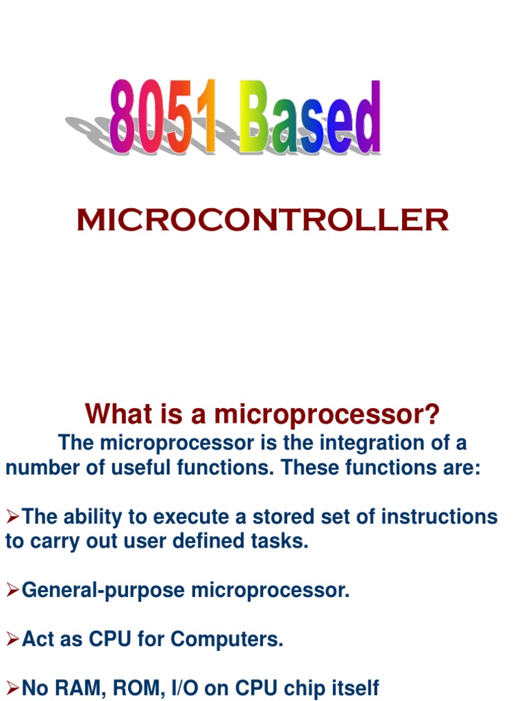 8051 Microcontroller | PDF | Microprocessor | Microcontroller